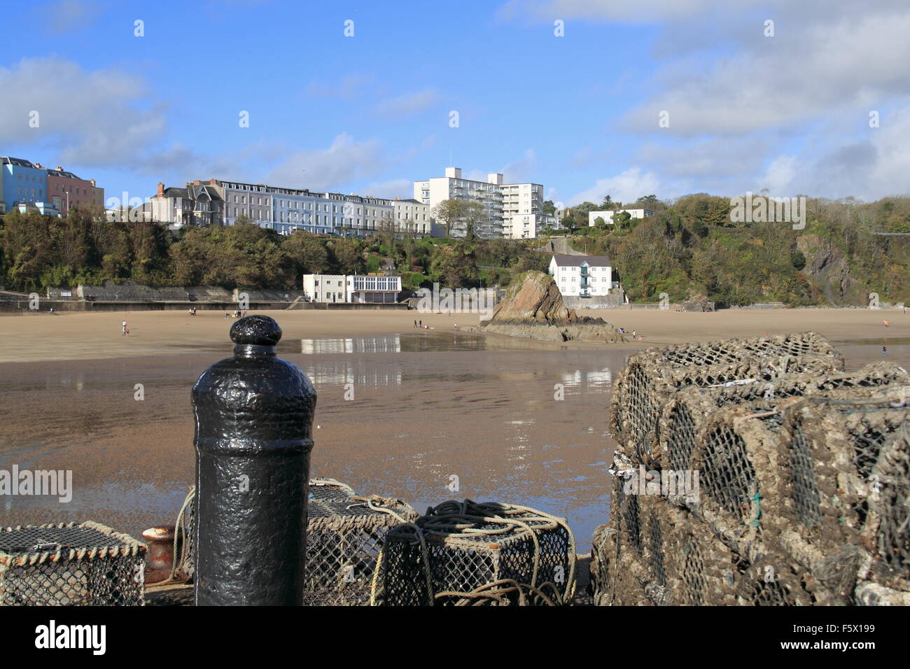 North Beach, Goscar Rock and The Croft, Tenby, Pembrokeshire, Dyfed ...