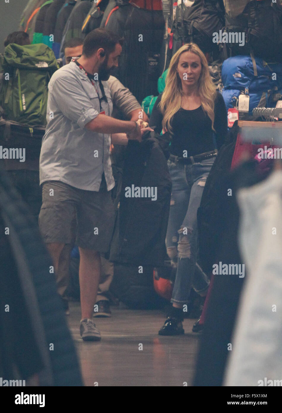 Miley Cyrus clothes shopping at The North Face in Beverly Hills with ...