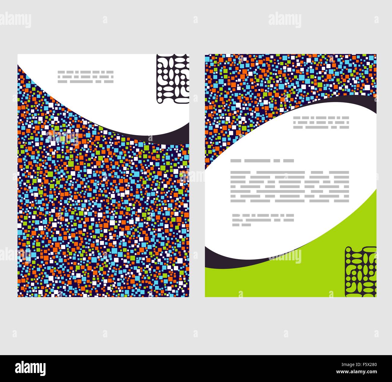 Flyer, leaflet, booklet layout. Editable design template. A4 2-fold brochure with abstract ...