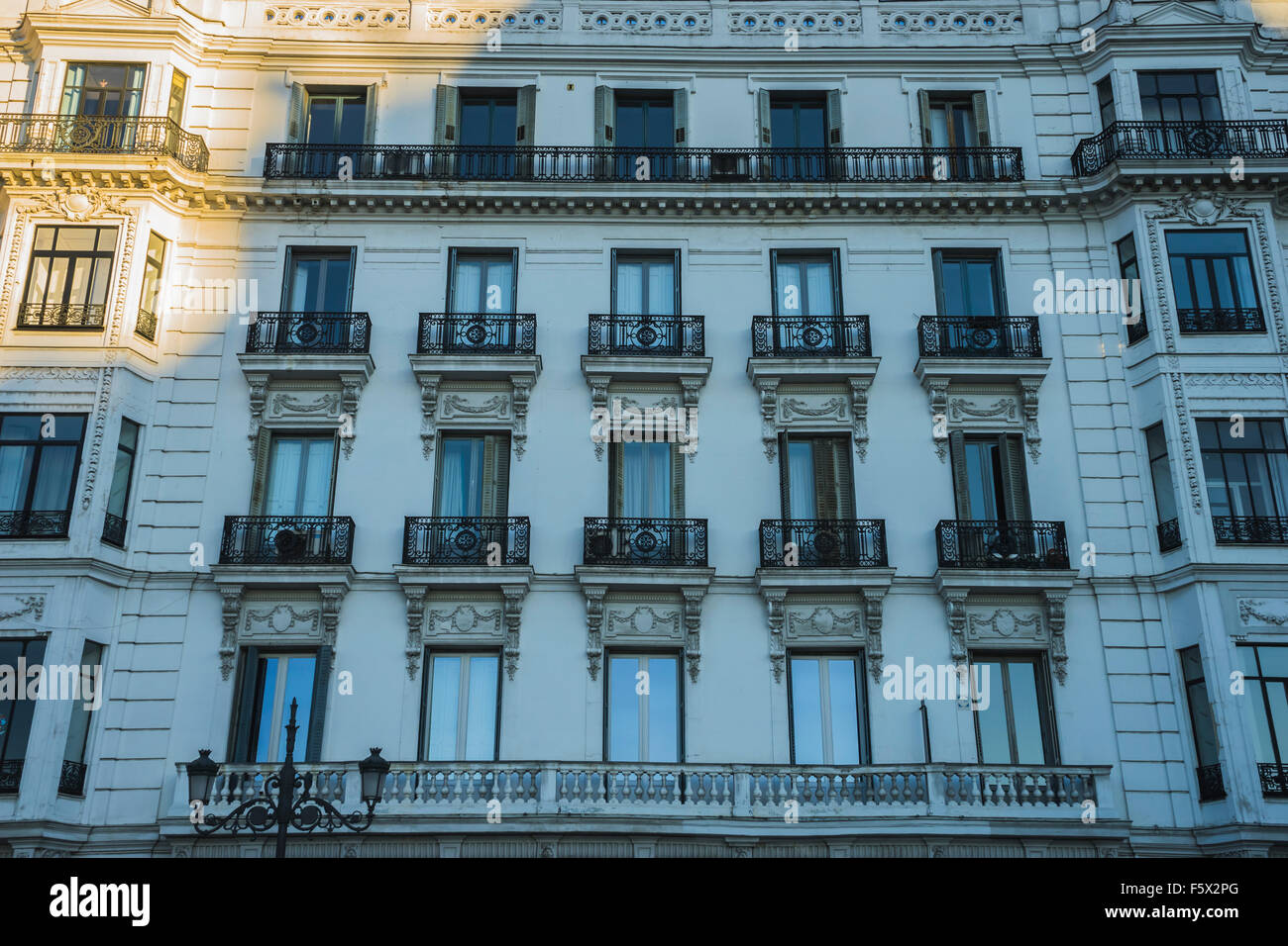 classic balconies Madrid, oldest street in the capital of Spain, its ...