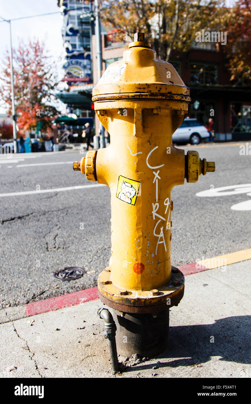 Fire Hydrant Pavement Yellow Stock Photos & Fire Hydrant Pavement ...