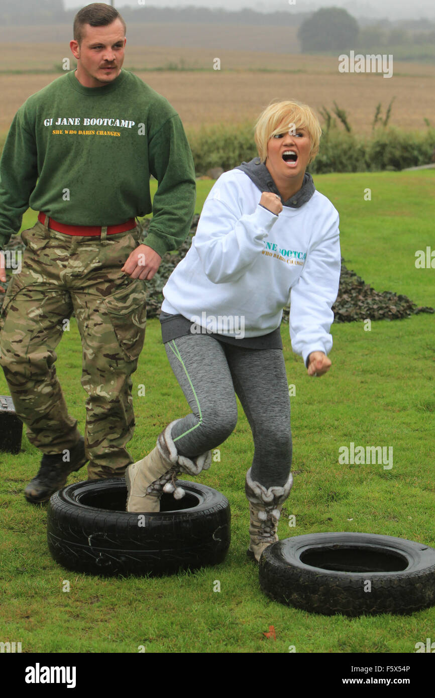 Kerry Katona works out at GI Jane Boot Camp. Featuring: Kerry Katona Where: Sittingbourne ...