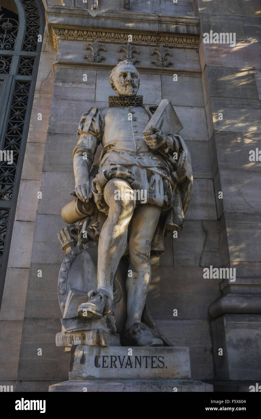 National Library of Madrid, Spain. architecture and art Stock Photo - Alamy
