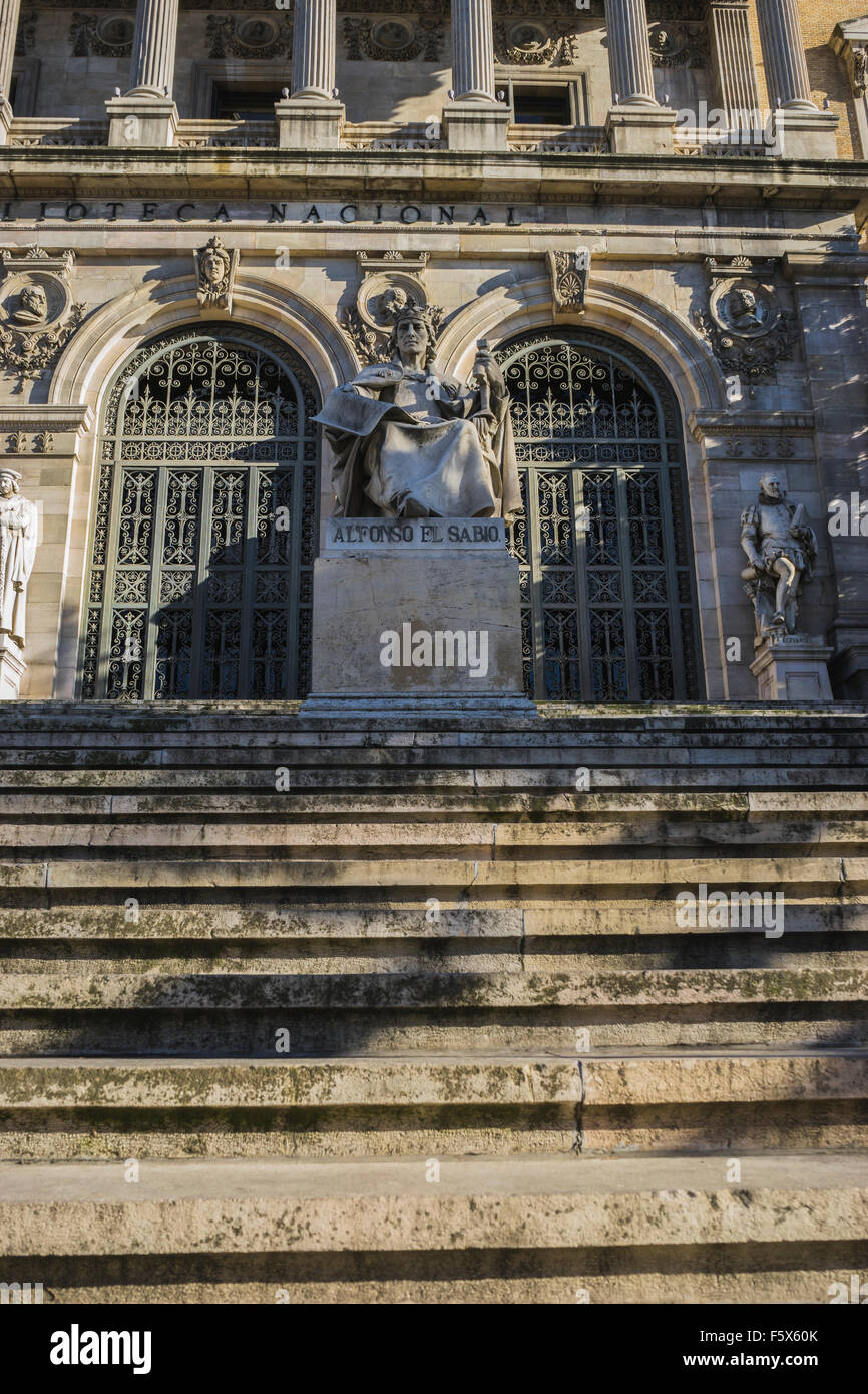 National Library of Madrid, Spain. architecture and art Stock Photo - Alamy