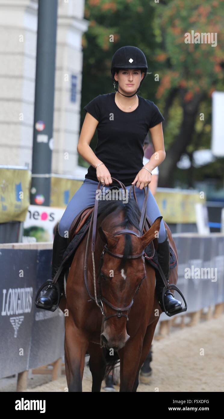 Jessica Springsteen at her first training for the Vienna Masters at ...