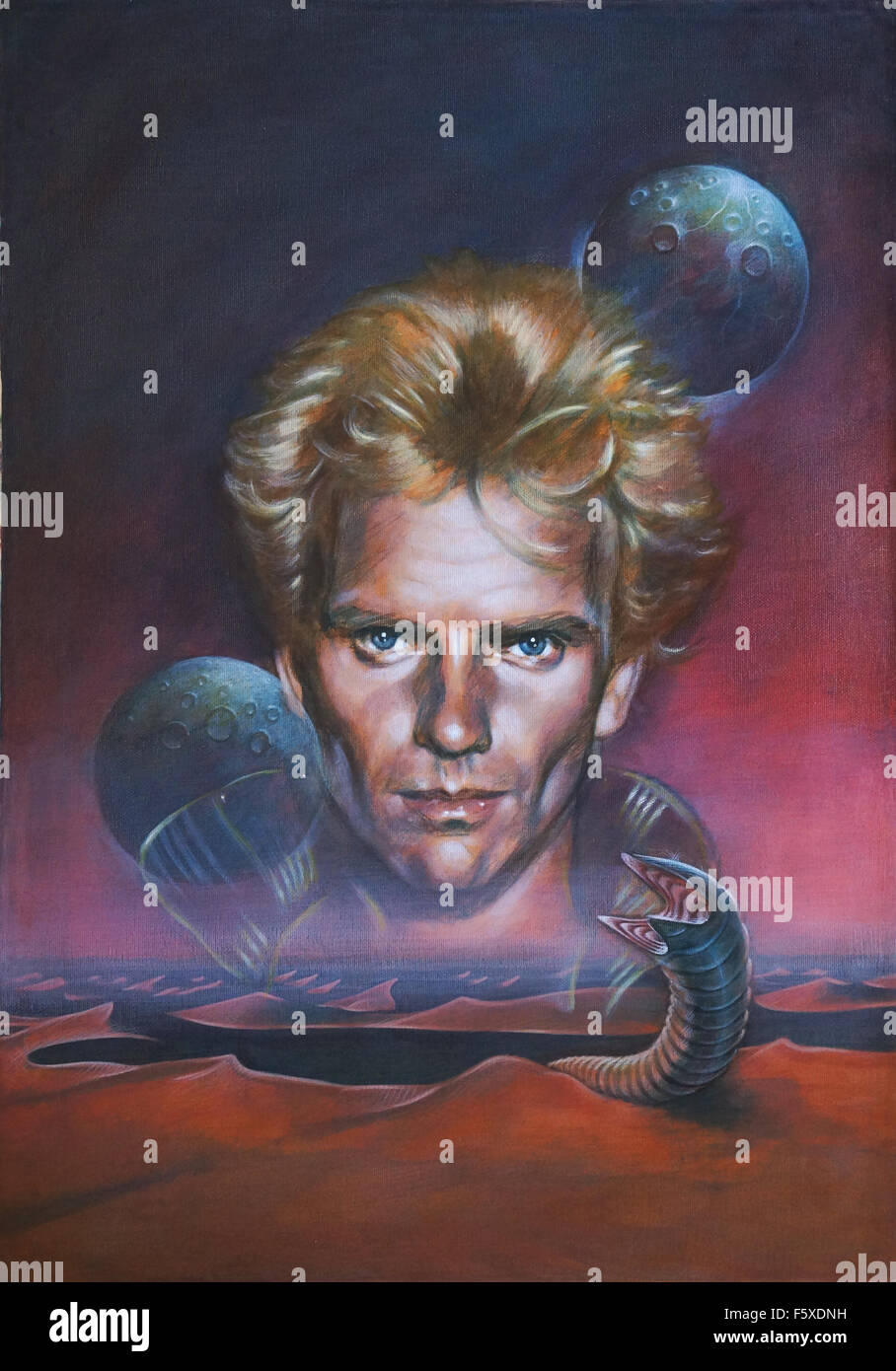 Portrait of singer/actor Sting from the film Dune, acrylic on canvas ...