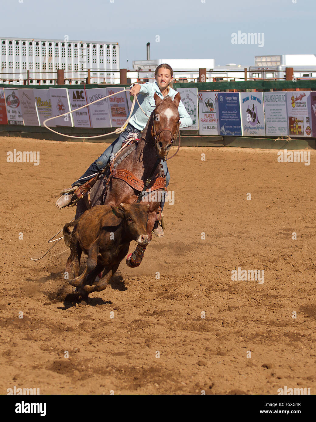 Youth compete in a NSRA youth rodeo in Lincoln, California Stock Photo ...