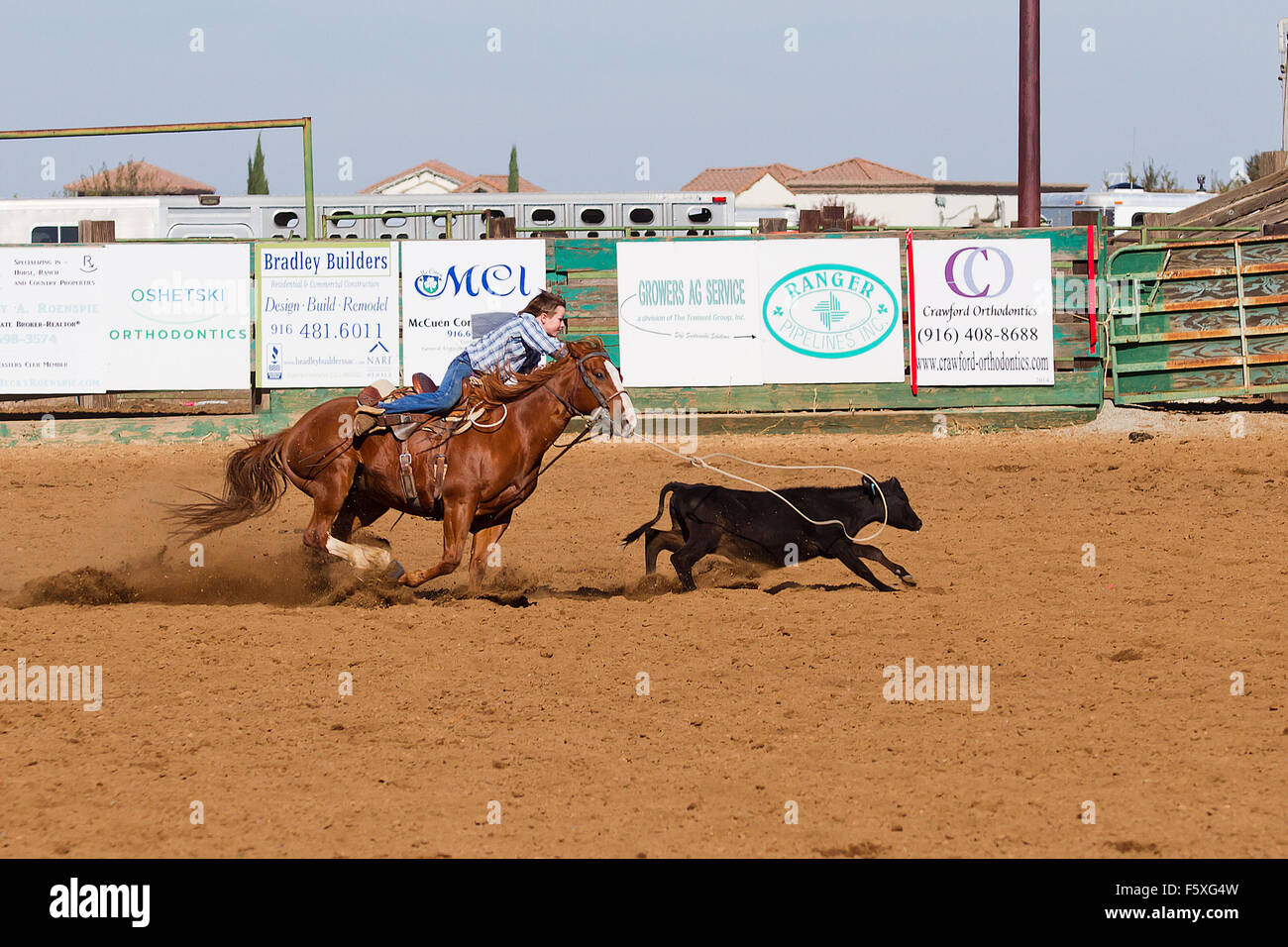 Youth compete in a NSRA youth rodeo in Lincoln, California Stock Photo ...