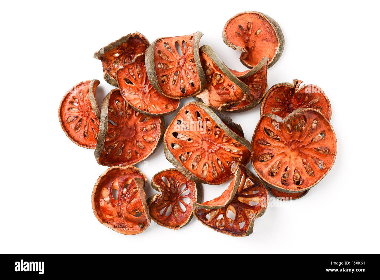 dried quince on white background Stock Photo - Alamy