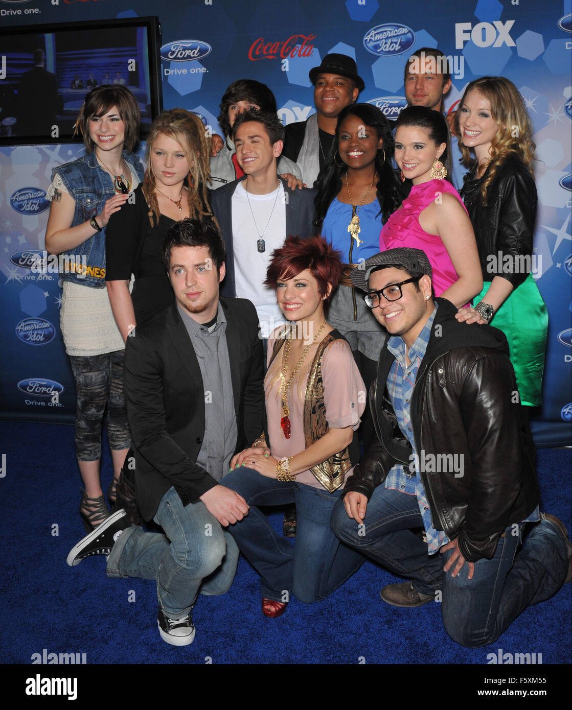 LOS ANGELES, CA - MARCH 11, 2010: American Idol Final 12 contestants at ...