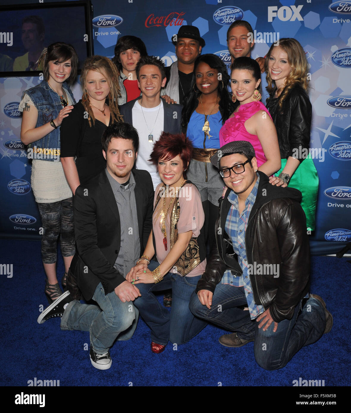 LOS ANGELES, CA - MARCH 11, 2010: American Idol Final 12 contestants at ...