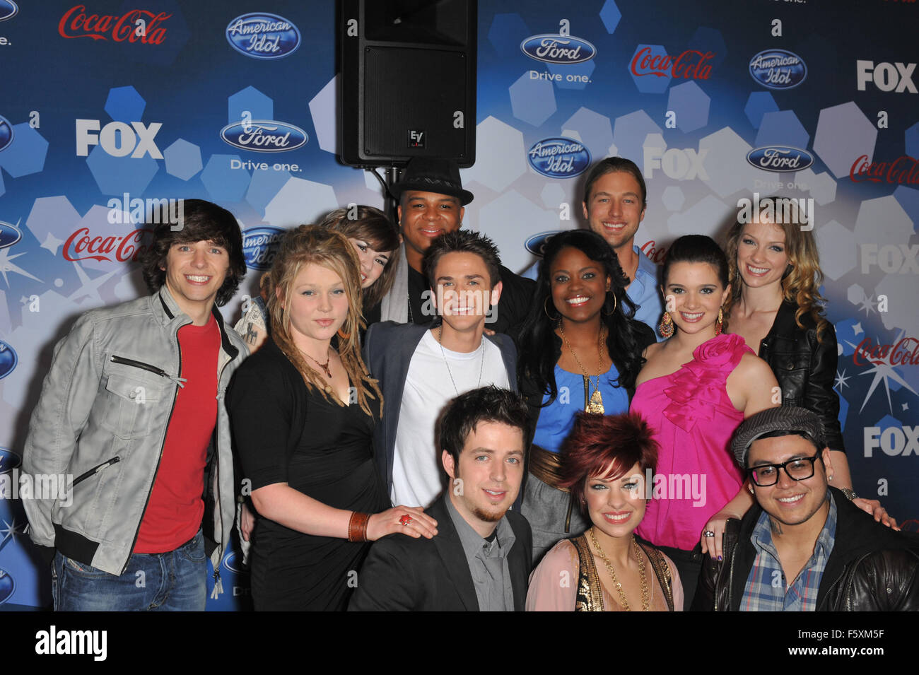 LOS ANGELES, CA - MARCH 11, 2010: American Idol Final 12 contestants at ...