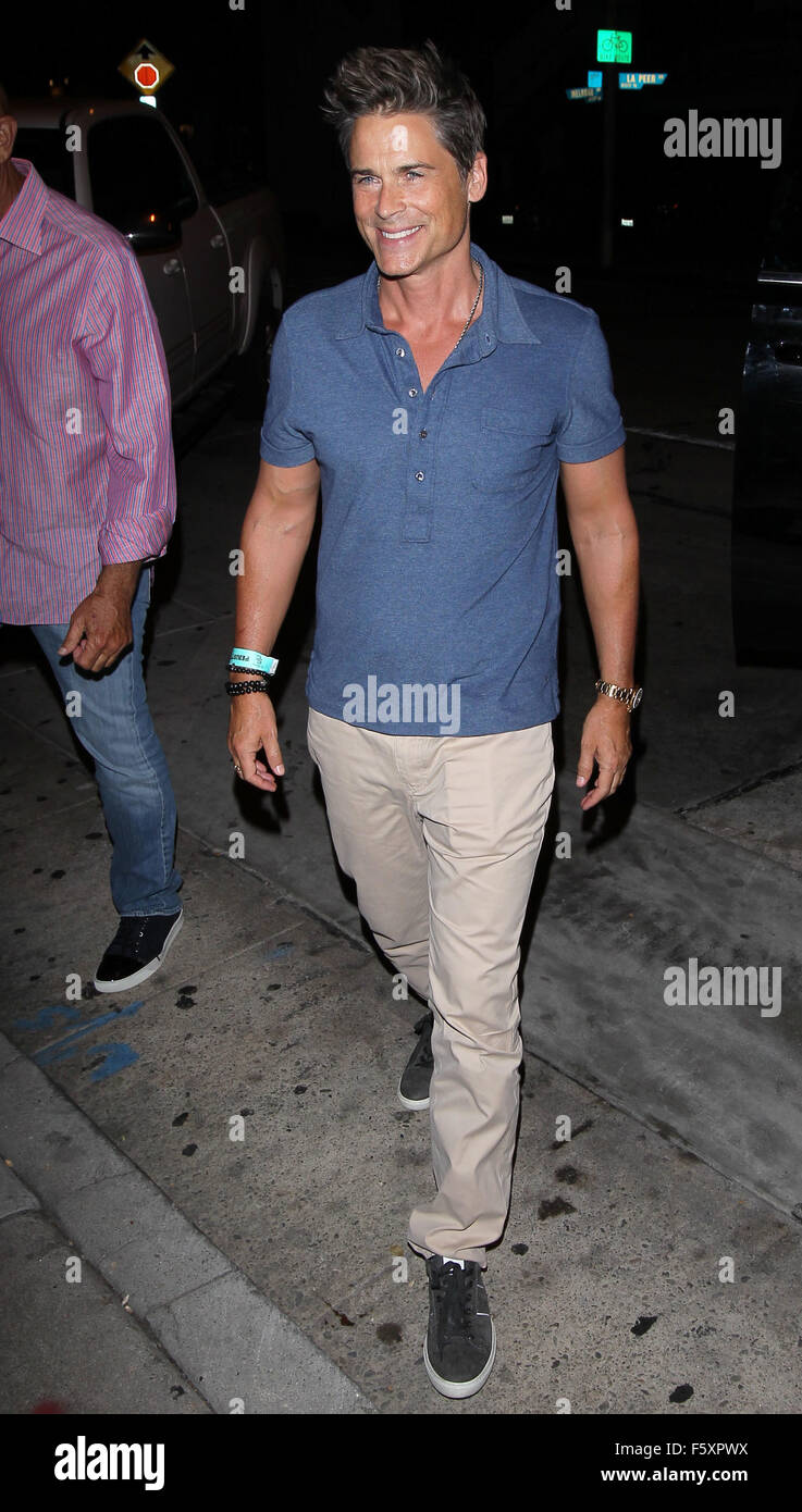 Rob Lowe arrives at Craig's restaurant in West Hollywood Featuring: Rob ...