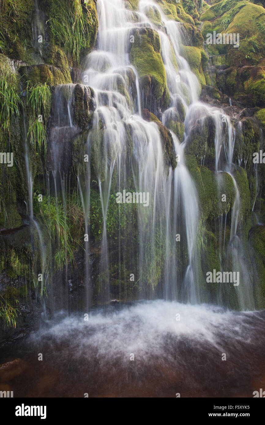 Waterfall at Swinner Gill above the village of Keld, Swaledale ...