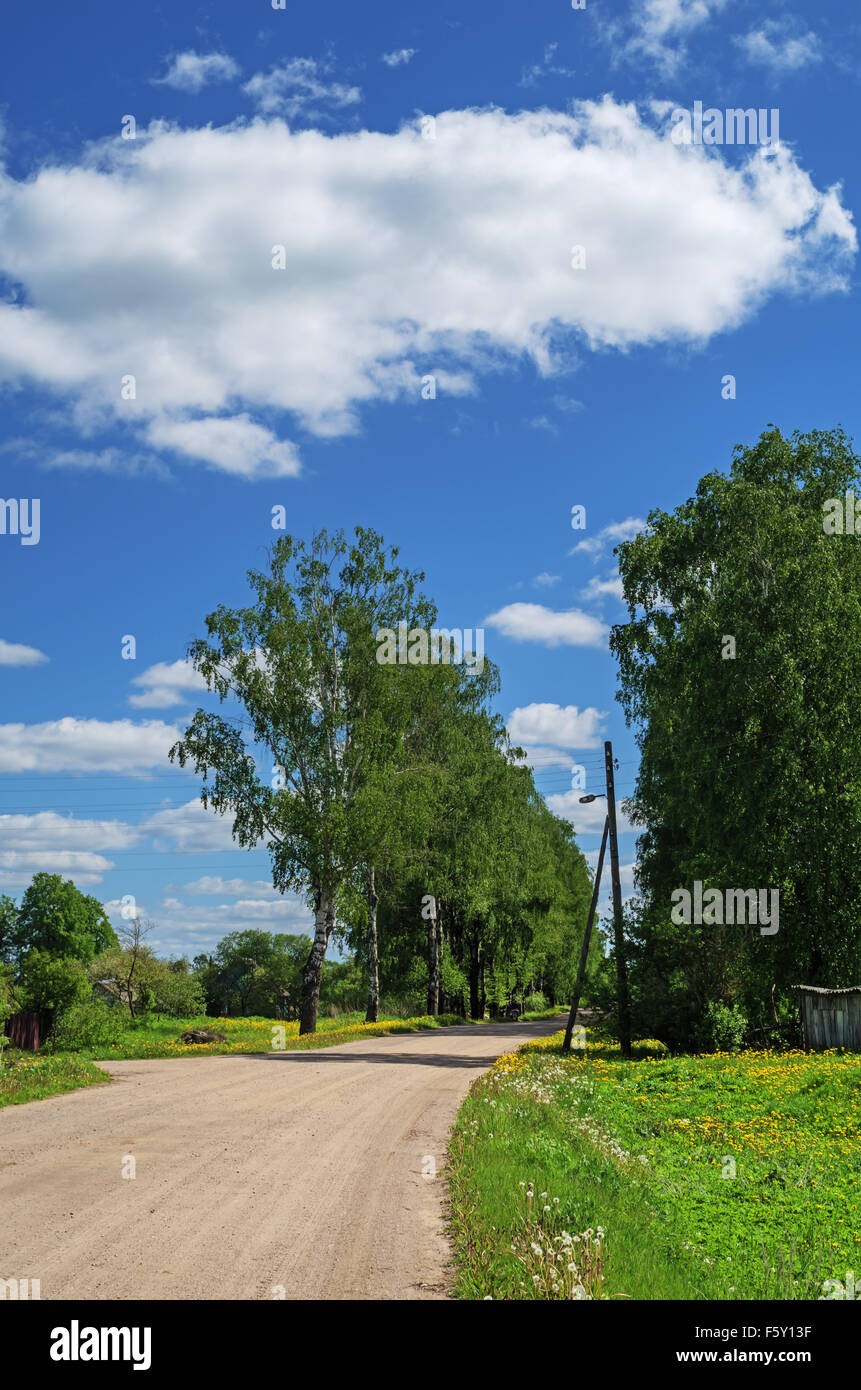 Village sunny sand road Stock Photo - Alamy