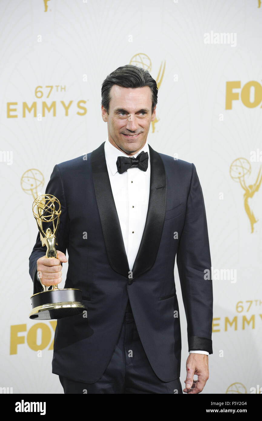 The 67th Emmy Awards Pressroom Featuring: Jon Hamm Where: Los Angeles ...
