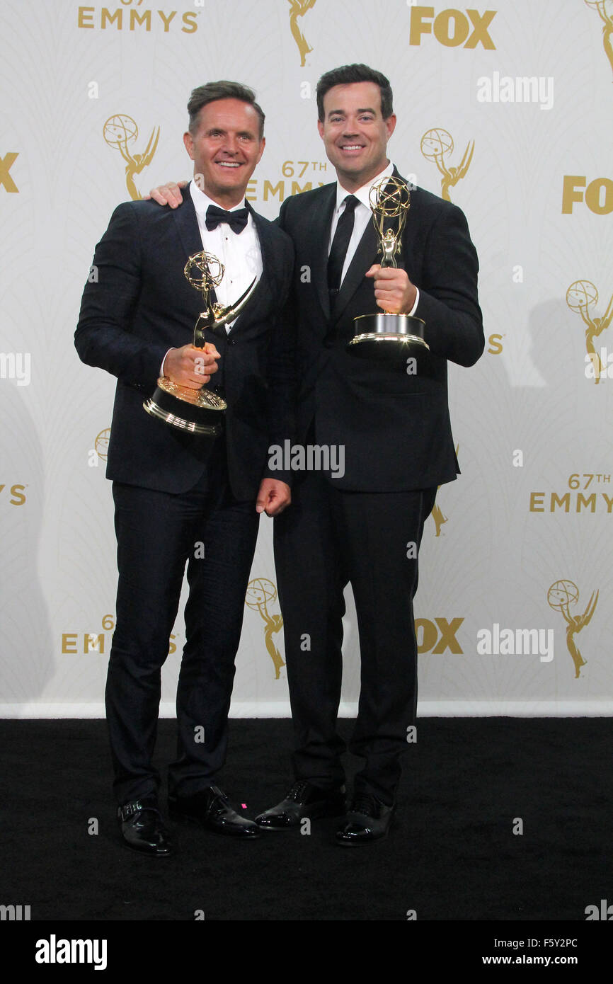 67th Primetime Emmy Awards - Press Room Featuring: Mark Burnett, Carson ...