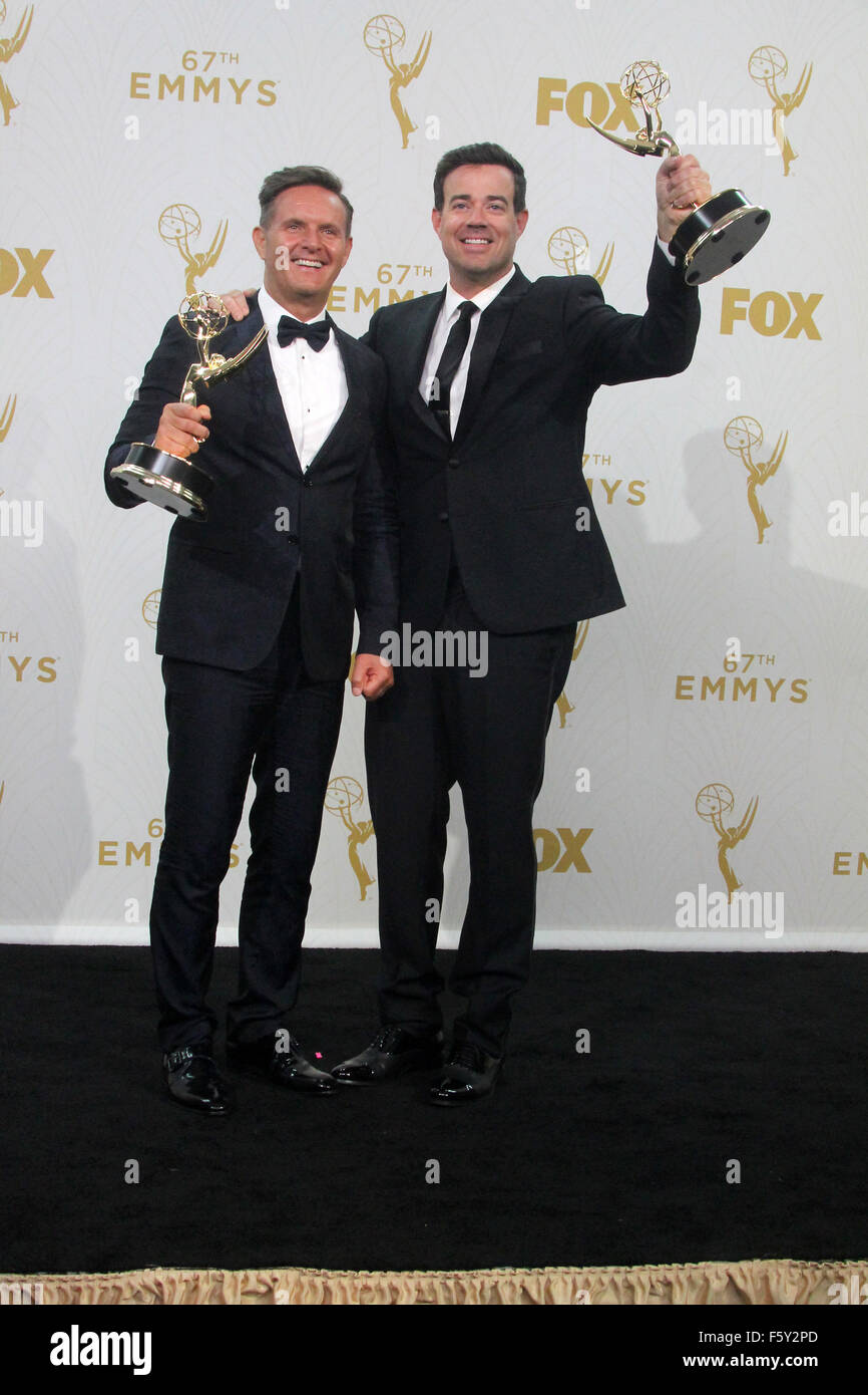 67th Primetime Emmy Awards - Press Room Featuring: Mark Burnett, Carson ...