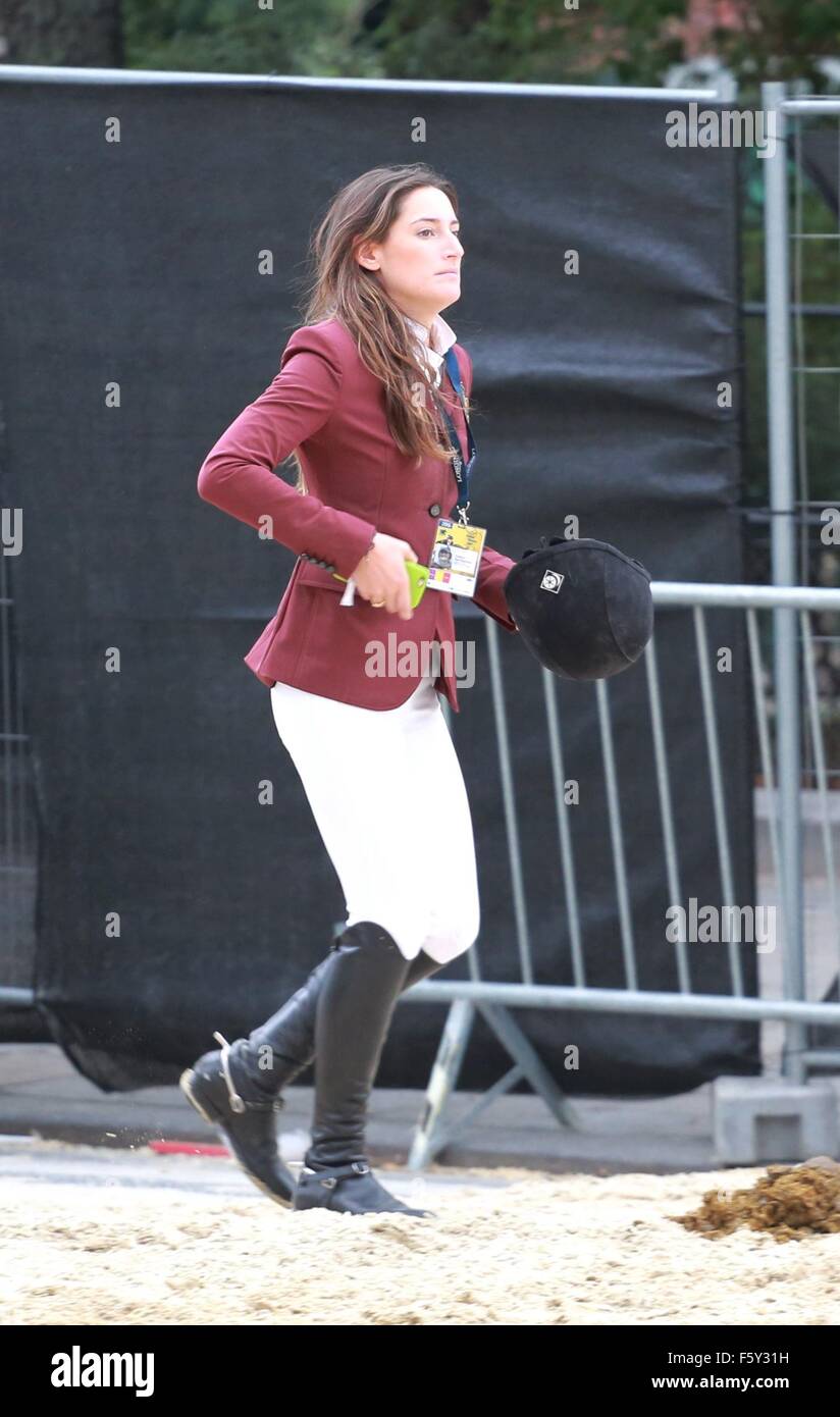 Jessica Springsteen competing in the Longines Global Champions Tour of ...