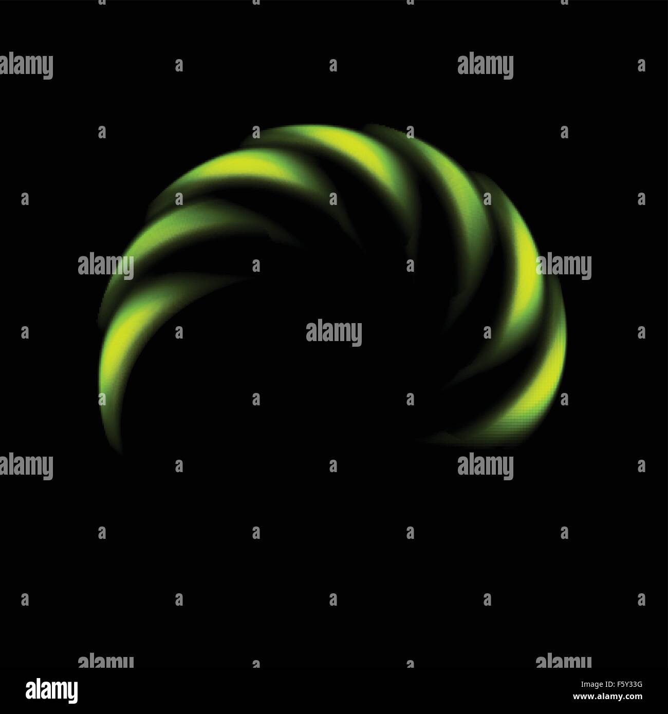 Glowing green abstract logo on black background. Vector art design ...