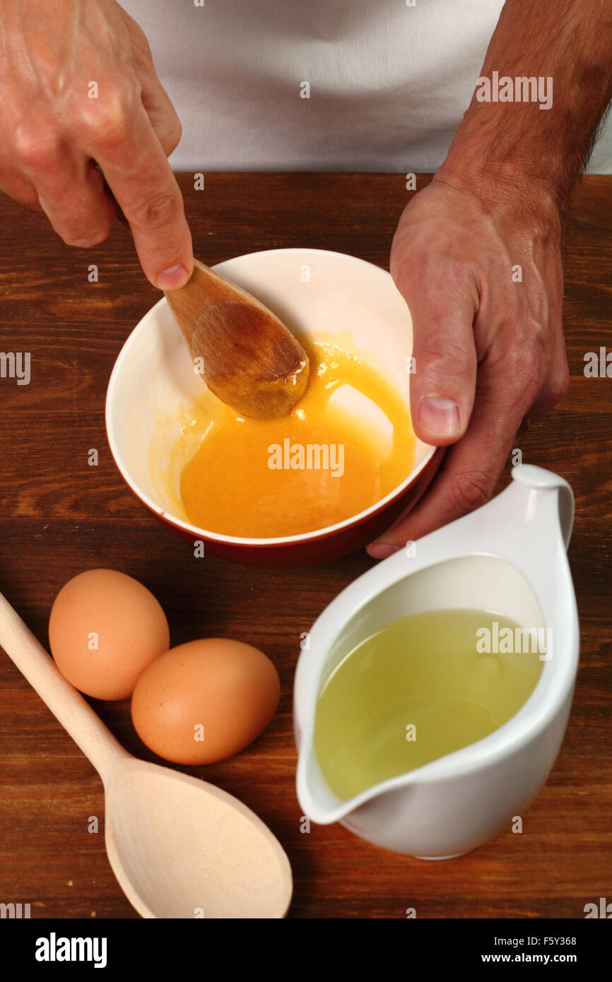 Making Mayonnaise. Series Stock Photo - Alamy