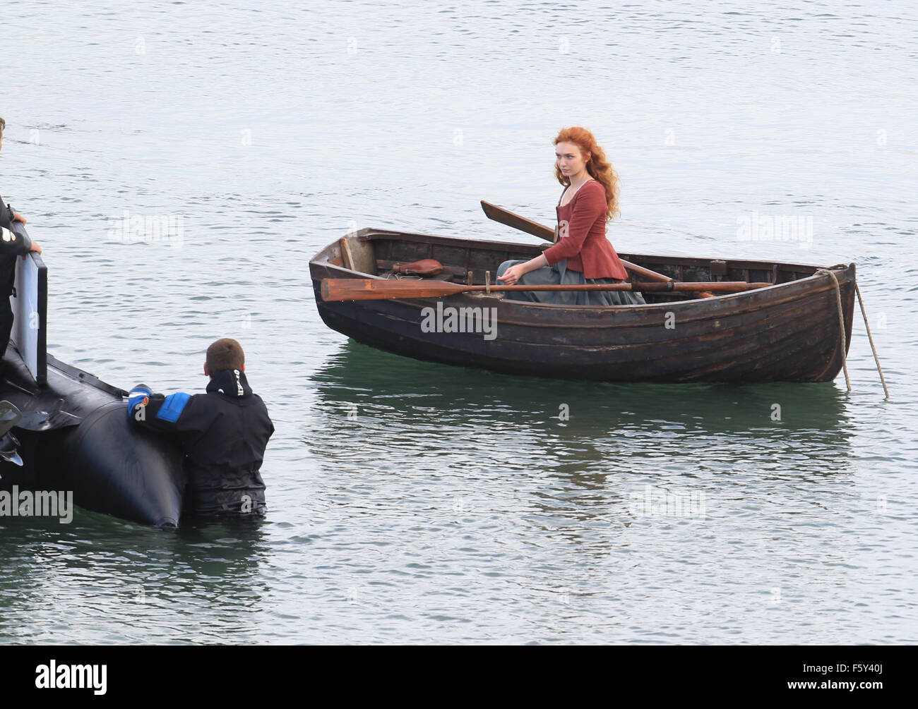 Eleanor Tomlinson who plays Demelza BBC drama Poldark being filmed in ...