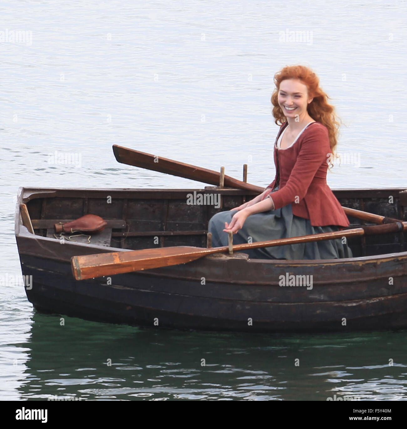 Eleanor Tomlinson who plays Demelza BBC drama Poldark being filmed in ...