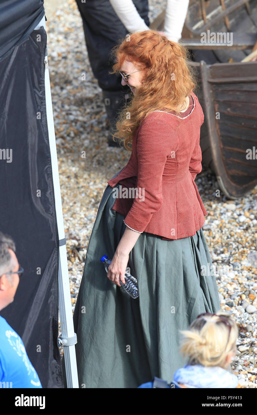 Eleanor Tomlinson who plays Demelza BBC drama Poldark being filmed in ...