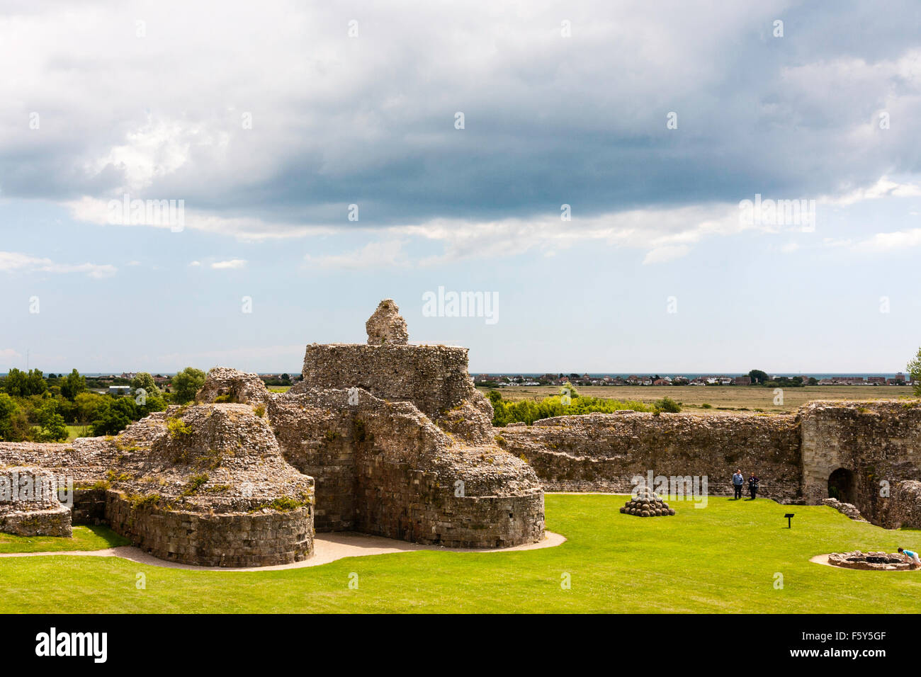 England, Pevensey castle. Norman castle built within Roman Saxon Shore ...