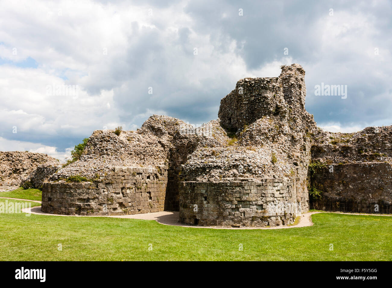England, Pevensey castle. Norman castle built within Roman Saxon Shore ...