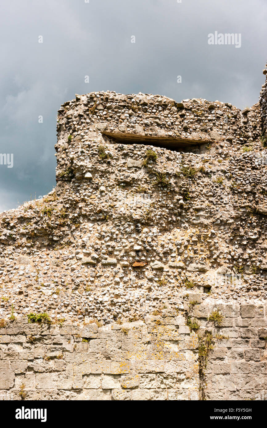 England, Pevensey. Roman Saxon Shore fort, castle. Outer wall with ...