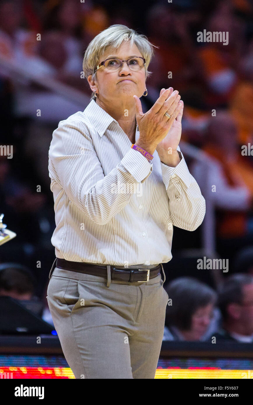 November 9, 2015: Tennessee Lady Volunteers head coach Holly Warlick ...