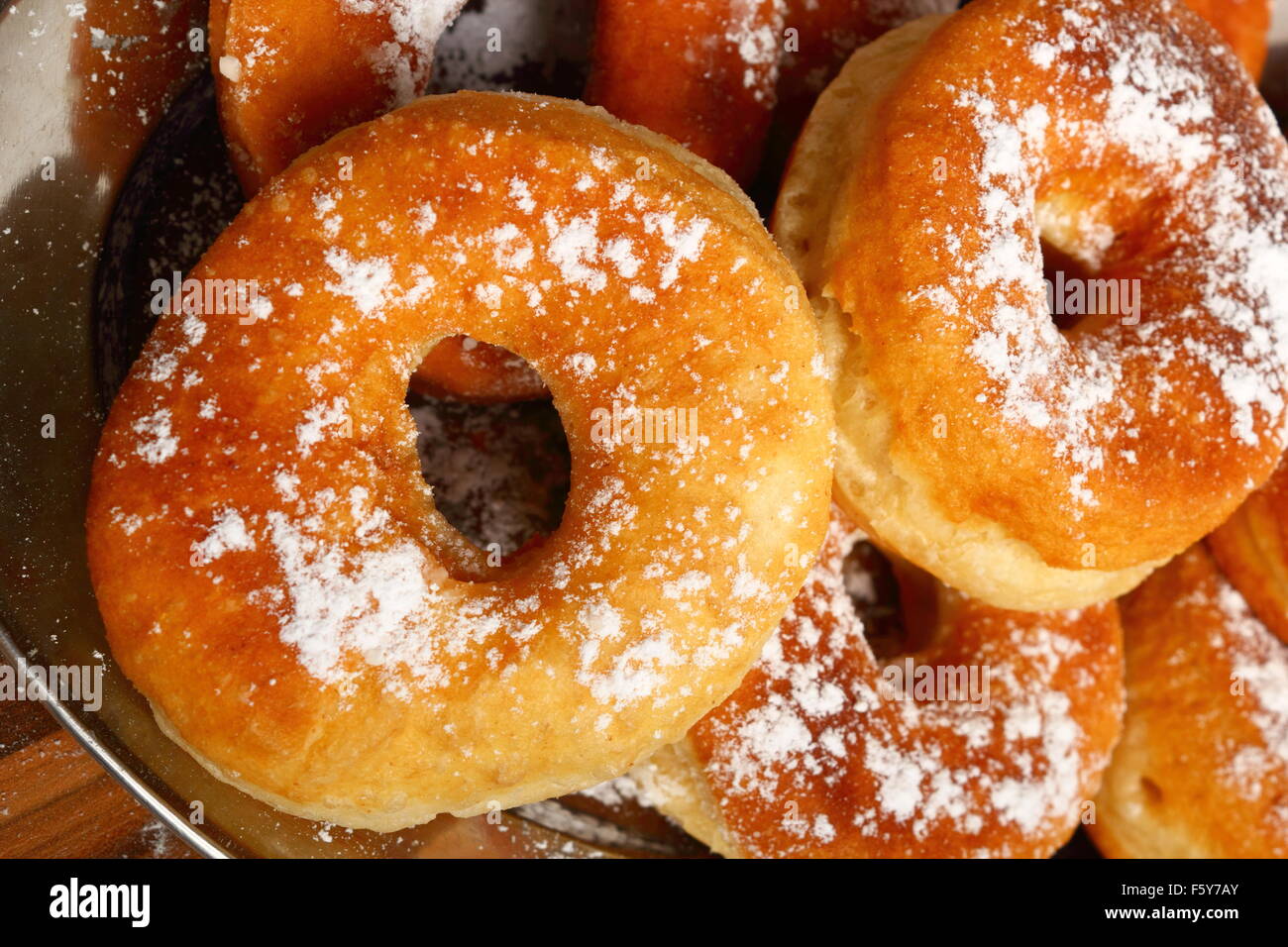 Donut is ready. Making Doughnuts Stock Photo - Alamy