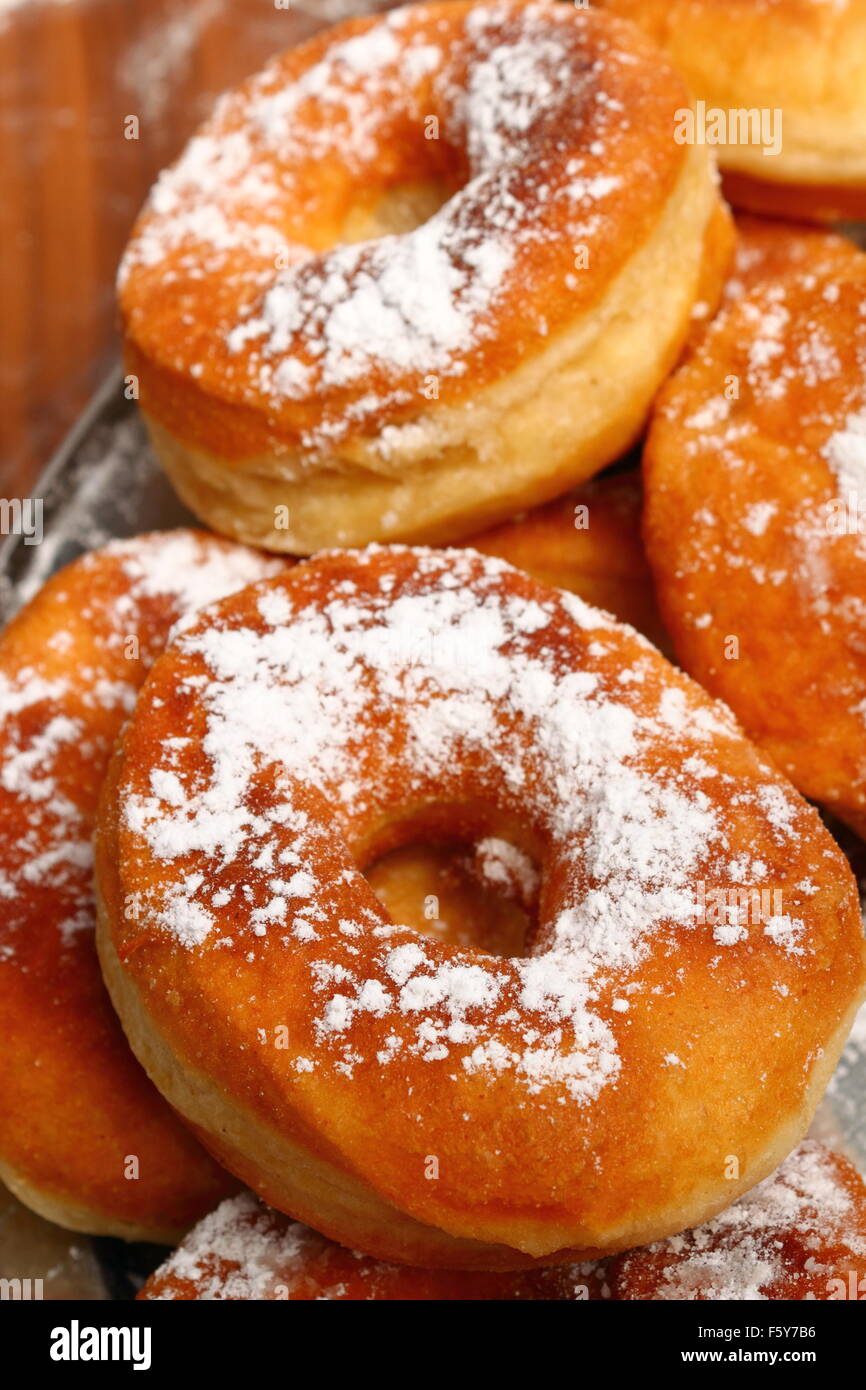 Donut is ready. Making Doughnuts Stock Photo - Alamy