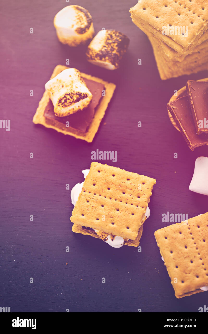 Freshly toasted smores with large white marshmallows Stock Photo - Alamy