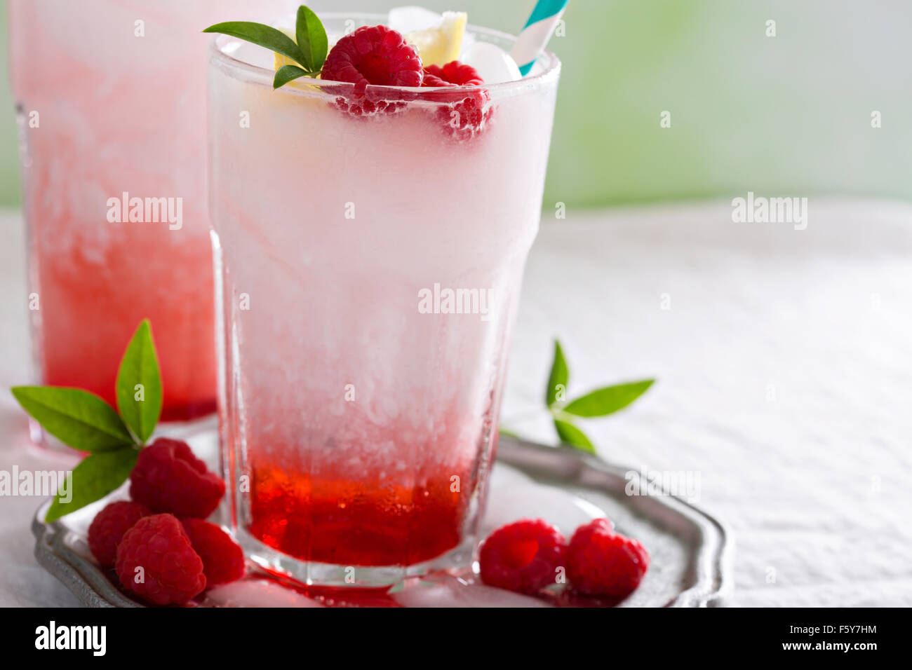 Italian soda drink with berry syrup and coconut milk Stock Photo - Alamy