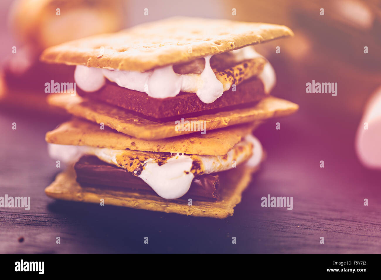 Freshly toasted smores with large white marshmallows Stock Photo - Alamy