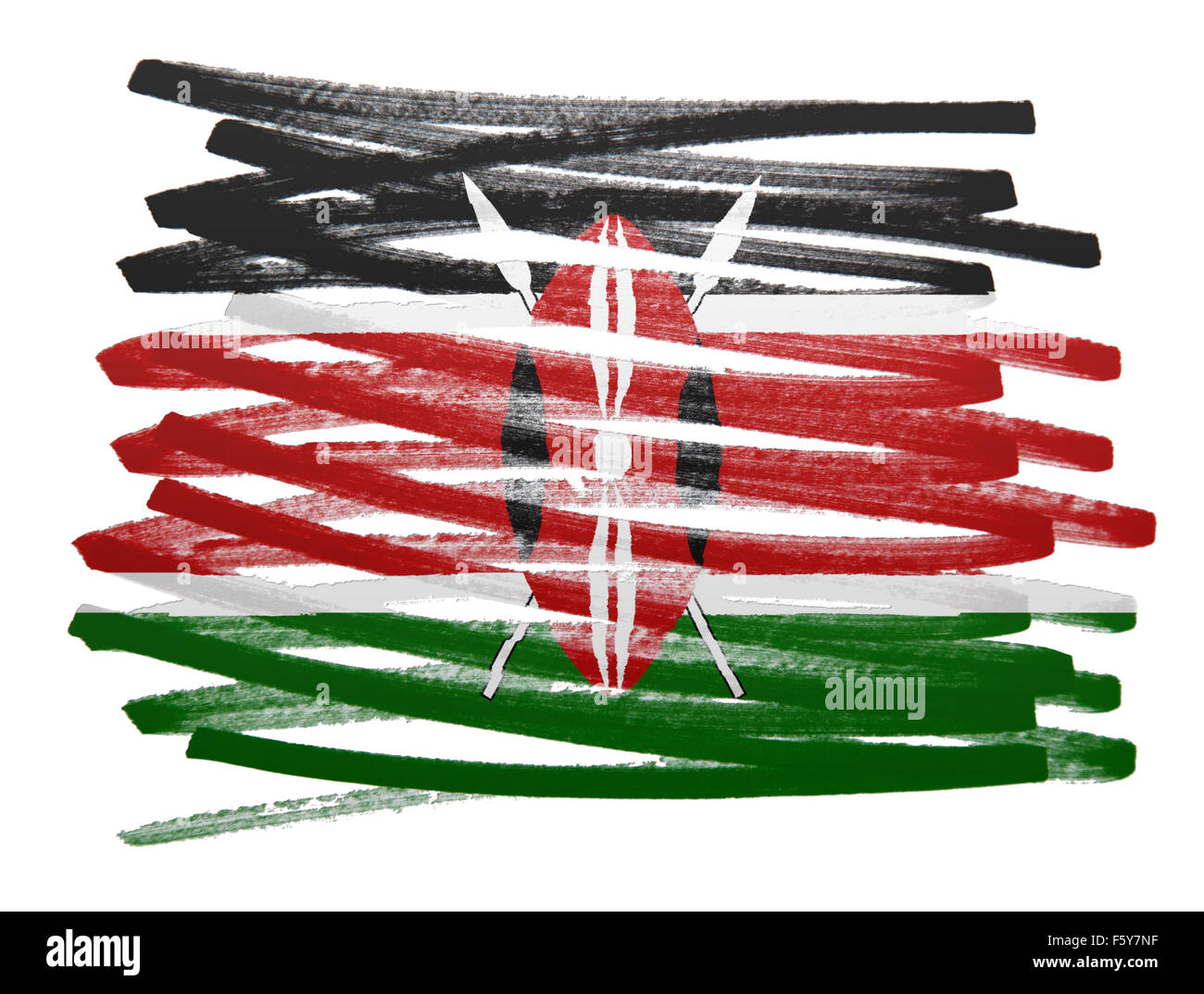 Flag illustration made with pen - Kenya Stock Photo - Alamy