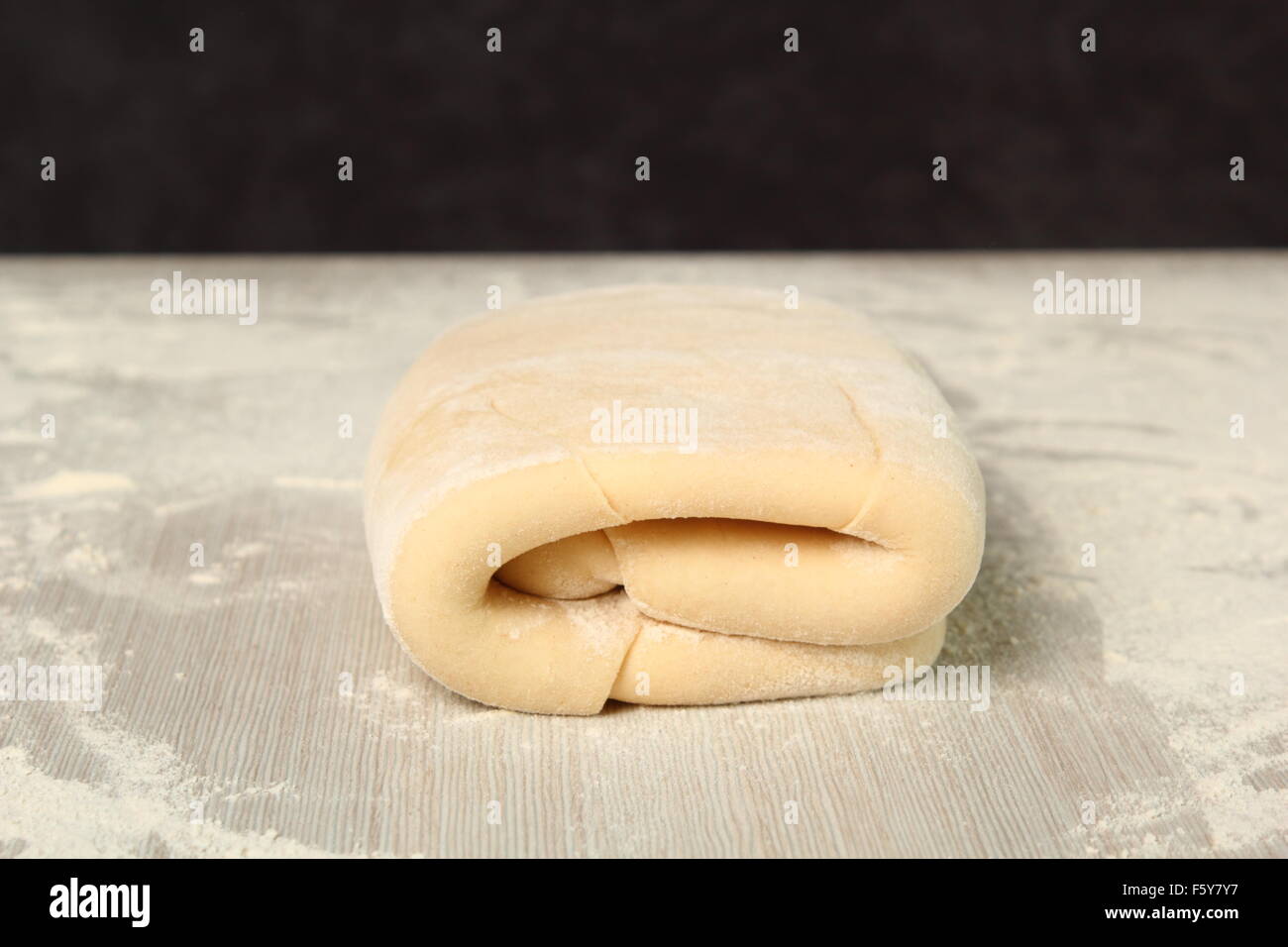 Making Puff Pastry. Dough ready before chilling Stock Photo - Alamy