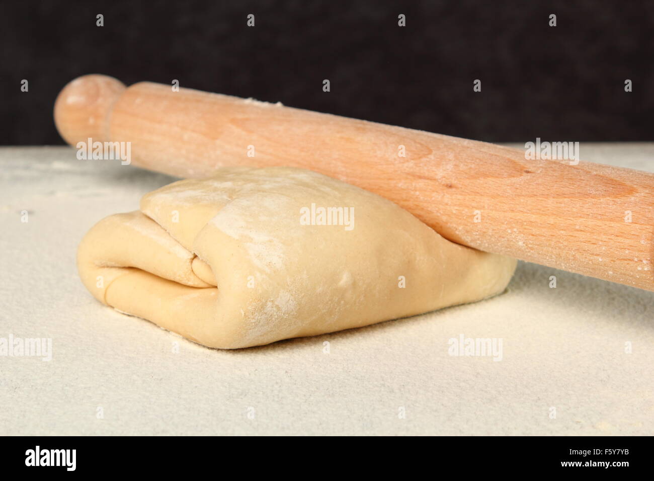 Making Puff Pastry. Rolling dough to rectangle. Next Step Stock Photo ...