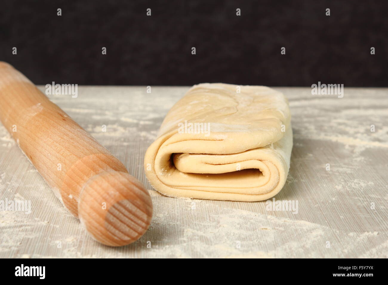 Making Puff Pastry. Dough ready before chilling Stock Photo - Alamy