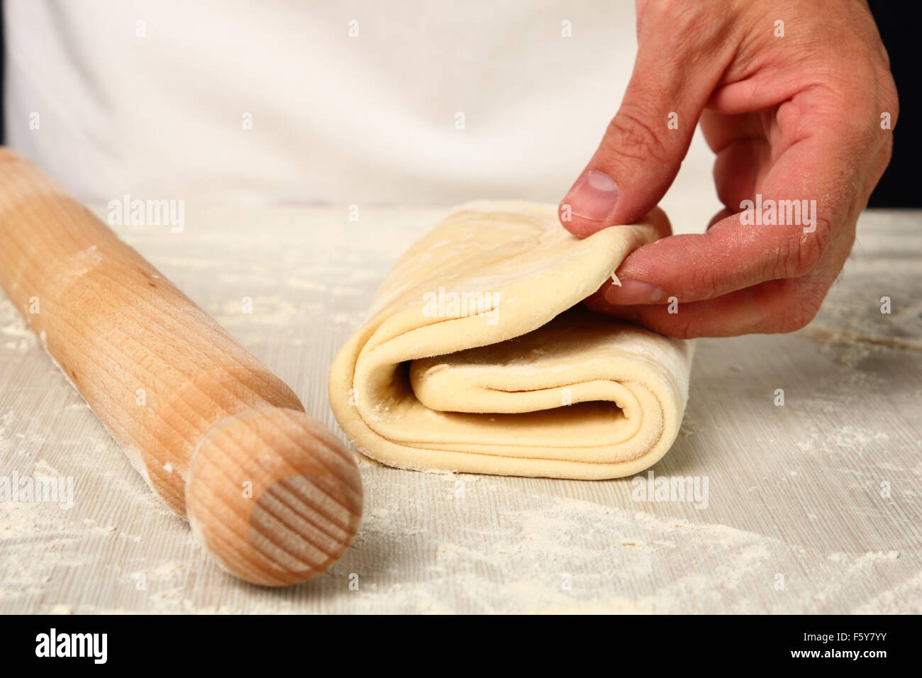 Making Puff Pastry. Dough ready before chilling Stock Photo - Alamy