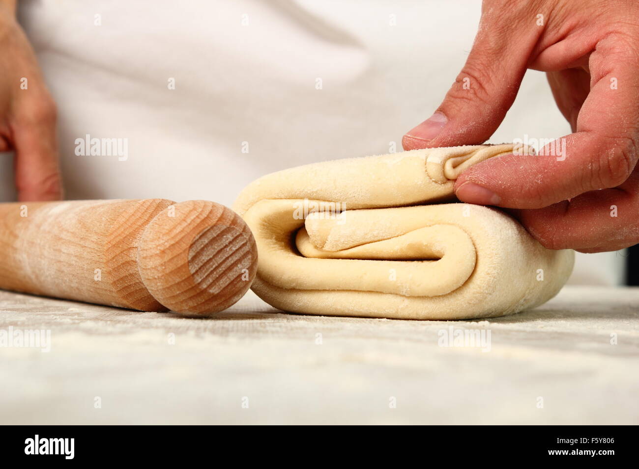 Making Puff Pastry. Dough ready before chilling Stock Photo - Alamy