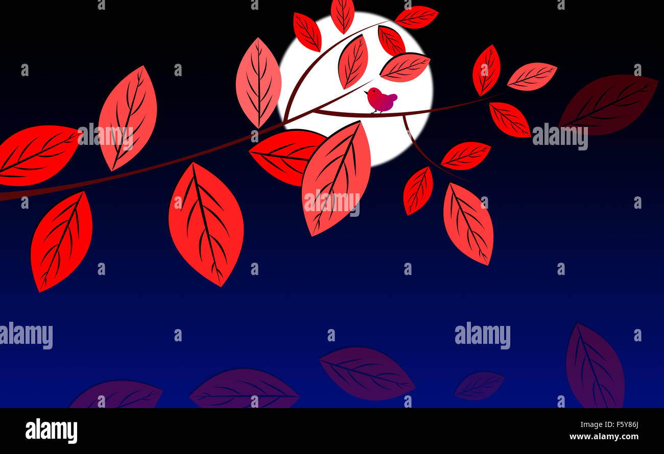 Red moon tree hi-res stock photography and images - Alamy