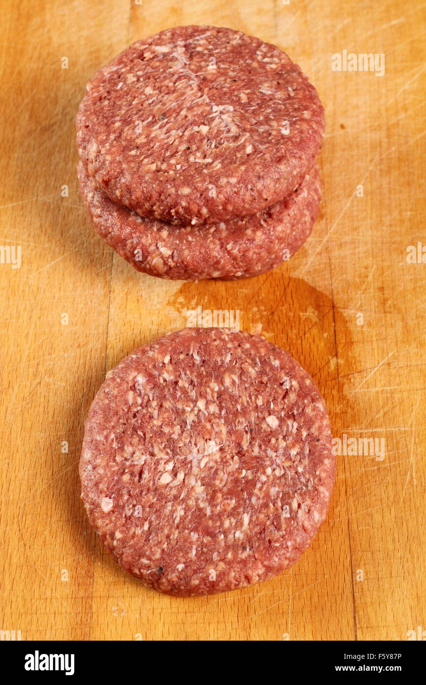 Raw Burger Beef Patty Stock Photo - Alamy
