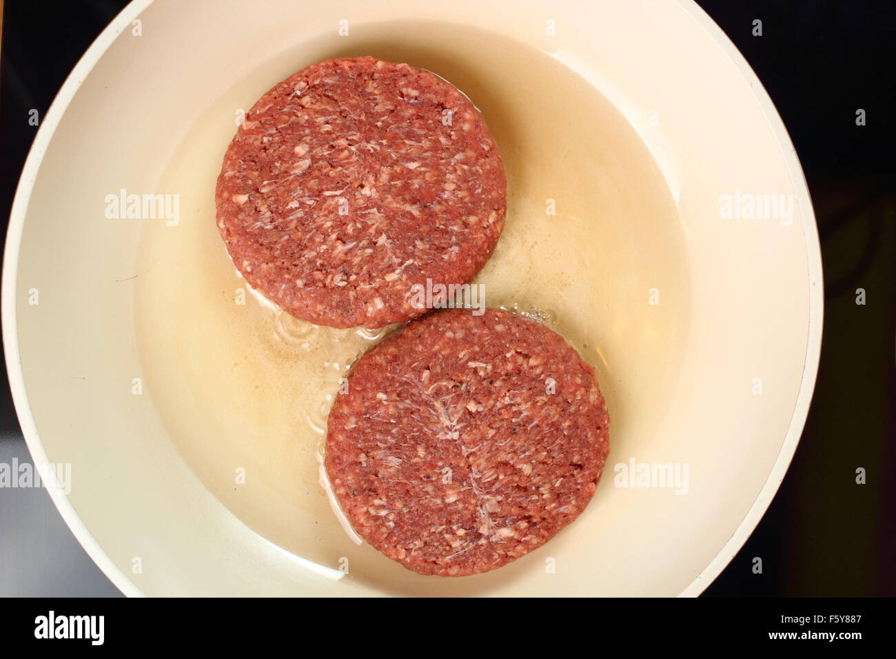 Frying Burger Beef Patty Stock Photo - Alamy