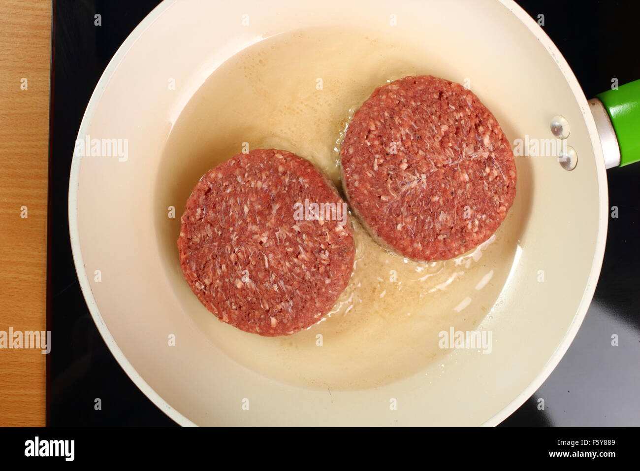 Frying Burger Beef Patty Stock Photo - Alamy