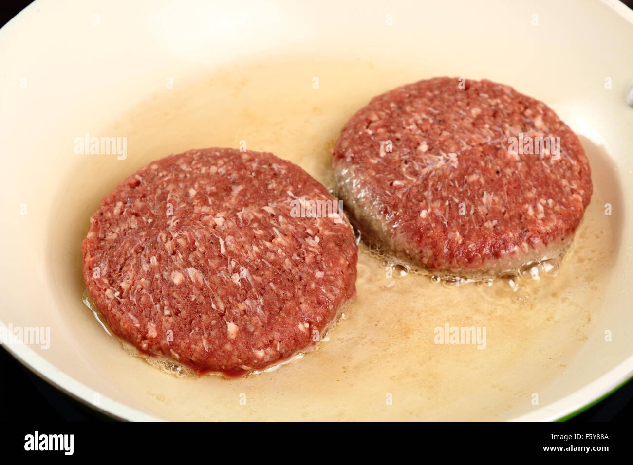 Frying Burger Beef Patty Stock Photo - Alamy
