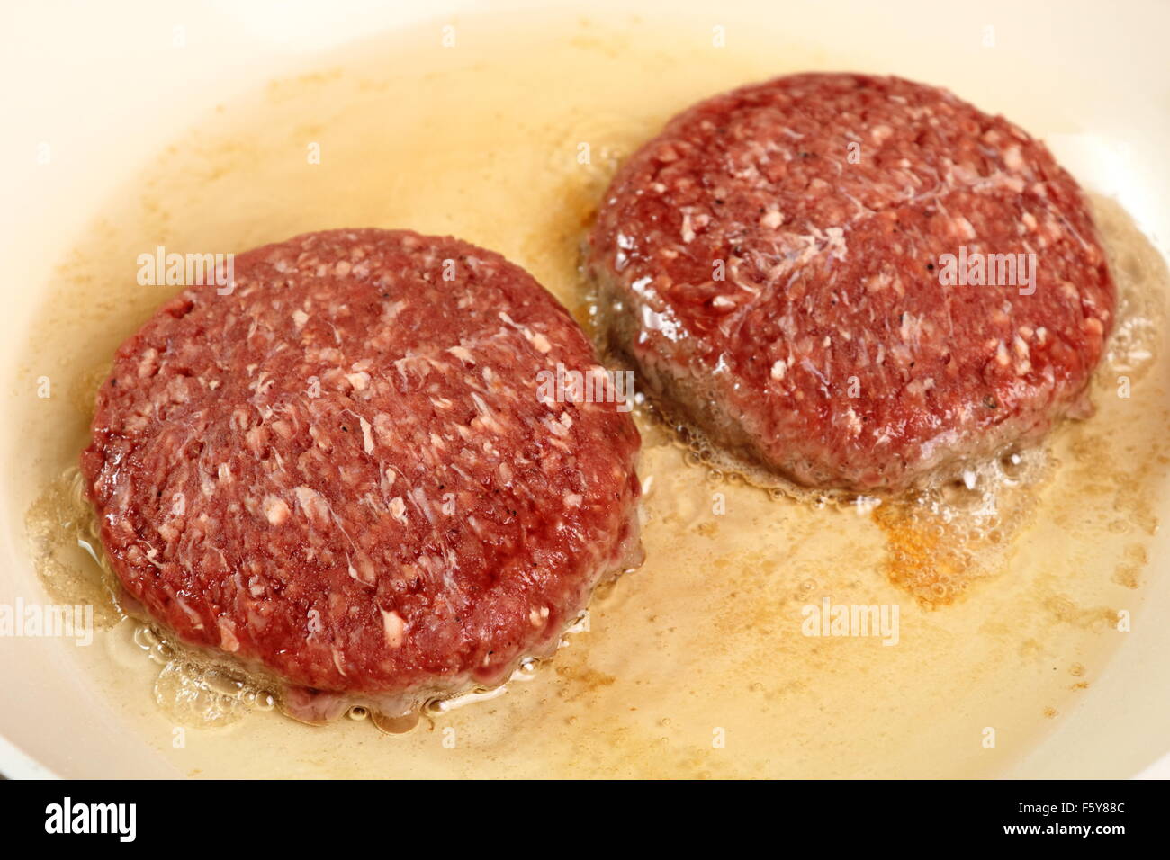 Frying Burger Beef Patty Stock Photo - Alamy