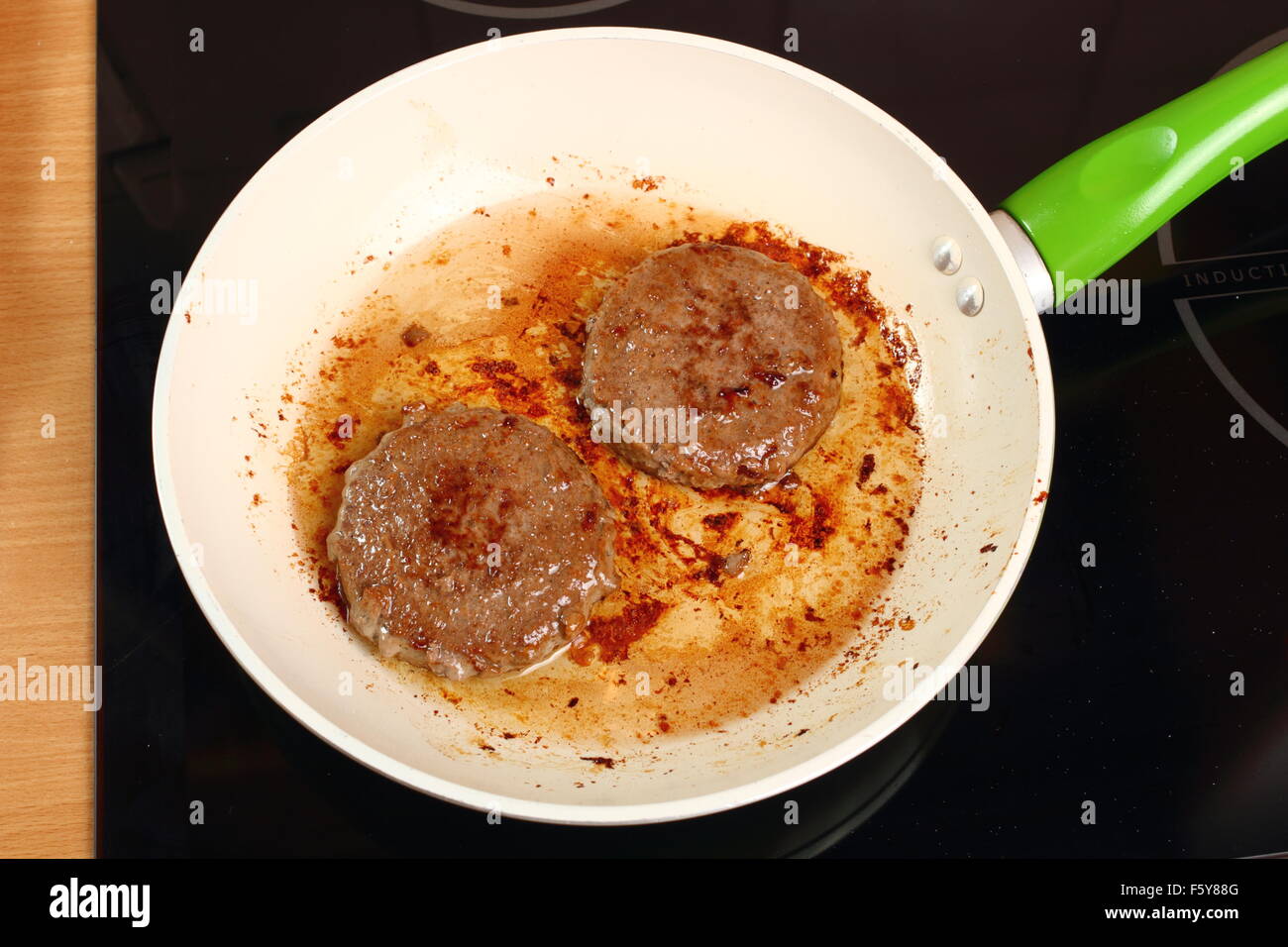 Frying Burger Beef Patty Stock Photo - Alamy